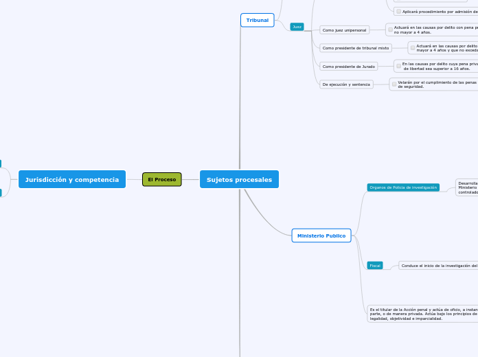 Tema 3 y 4 Derecho Procesal Penal I - Mind Map